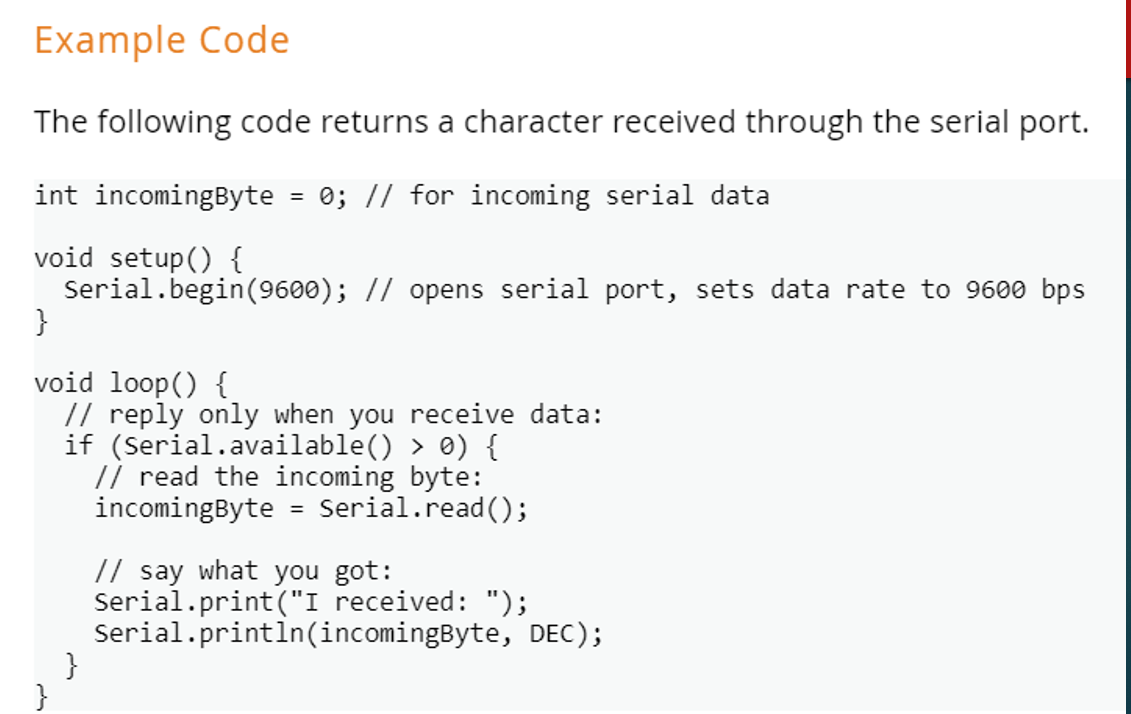 Solved Example Code The following code returns a character | Chegg.com