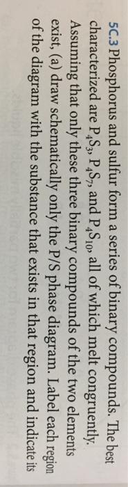 5C.3 Phosphorus and sulfur form a series of binary | Chegg.com