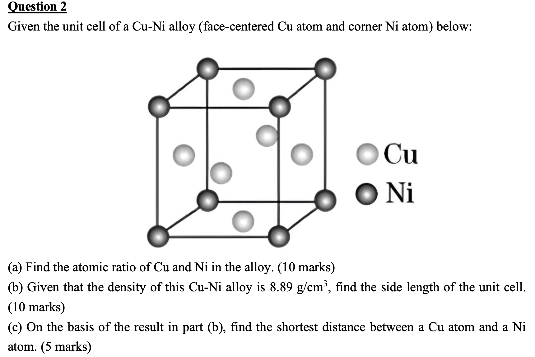 Solved Question 2Given the unit cell of a | Chegg.com