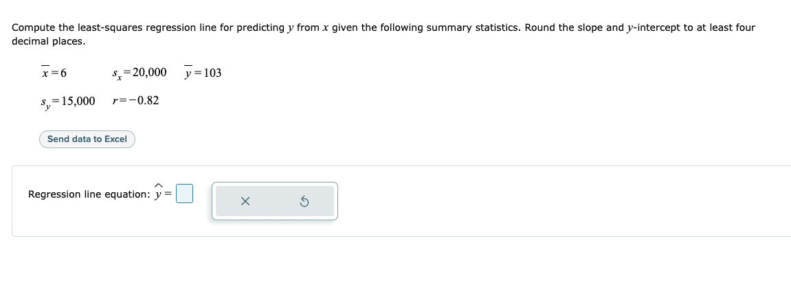 Solved Compute The Least Squares Regression Line For 