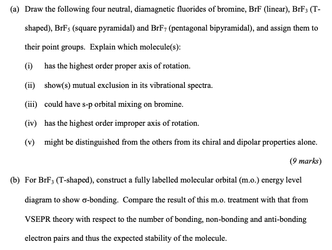 Solved (a) Draw the following four neutral, diamagnetic | Chegg.com