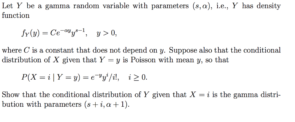 Solved Let Y Be A Gamma Random Variable With Parameters 5566