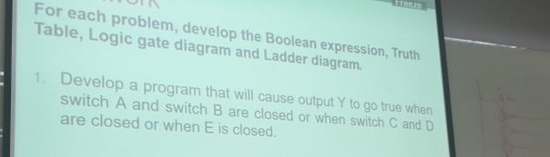 Solved For each problem, develop the Boolean expression, | Chegg.com