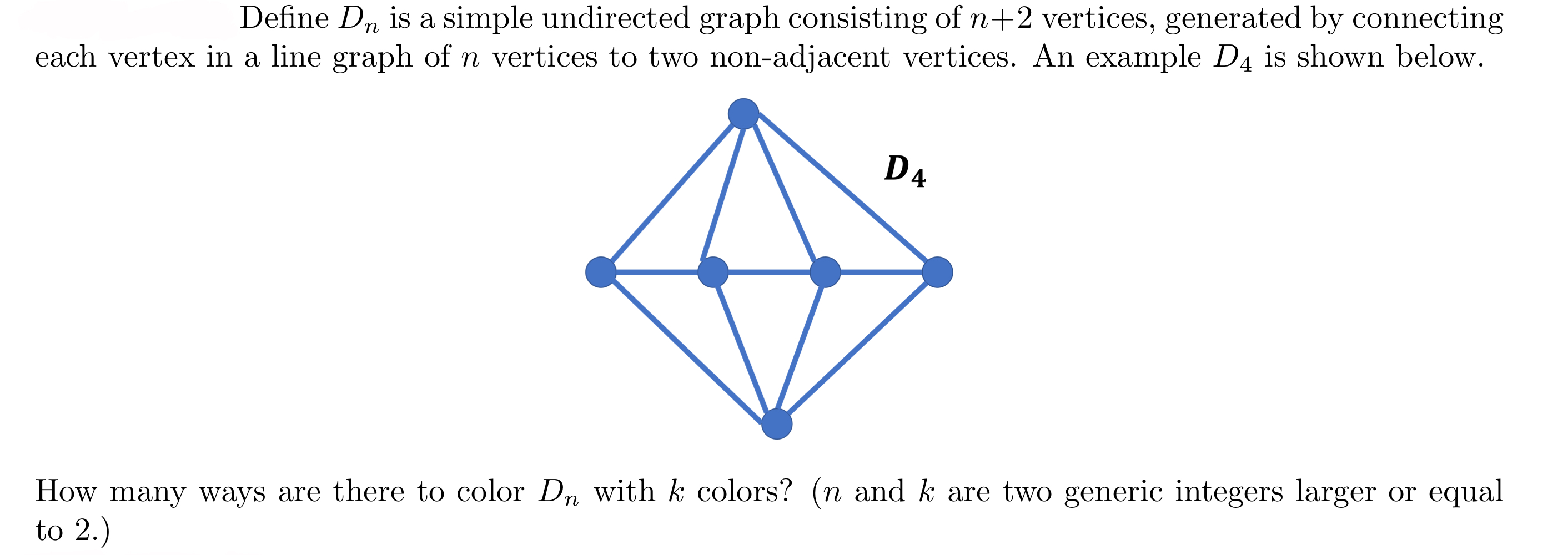 Solved Define Dn ﻿is a simple undirected graph consisting of | Chegg.com
