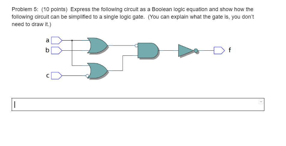 Solved Problem 5: (10 points) Express the following circuit | Chegg.com