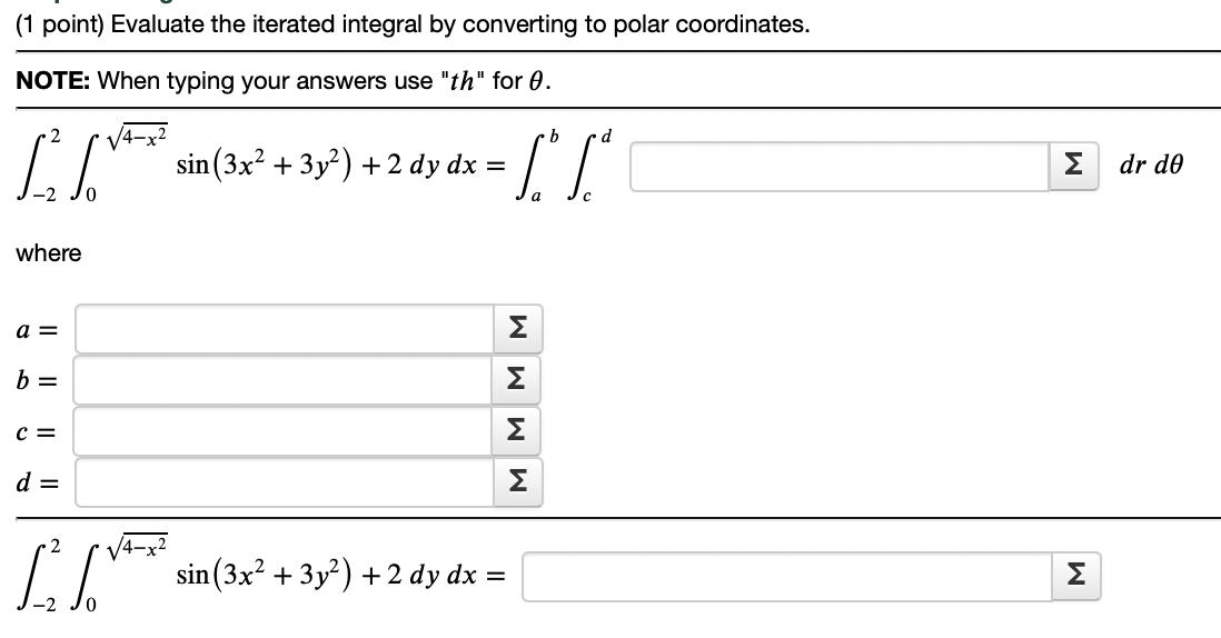 Solved ( 1 point) Evaluate the iterated integral by | Chegg.com