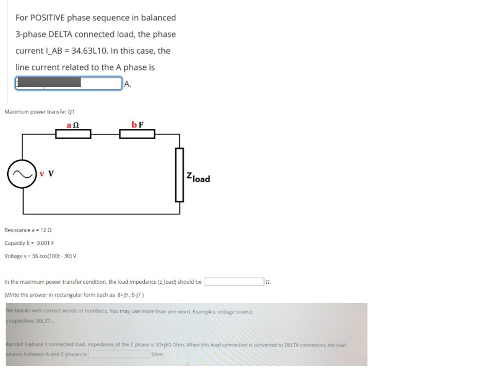 Solved For POSITIVE phase sequence in balanced 3-phase DELTA | Chegg.com