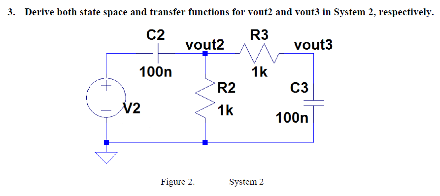 Solved 3. Derive both state space and transfer functions for | Chegg.com