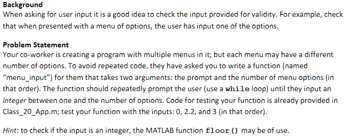 Solved In Matlab Excerpt from seed file: prompt = 'Test | Chegg.com