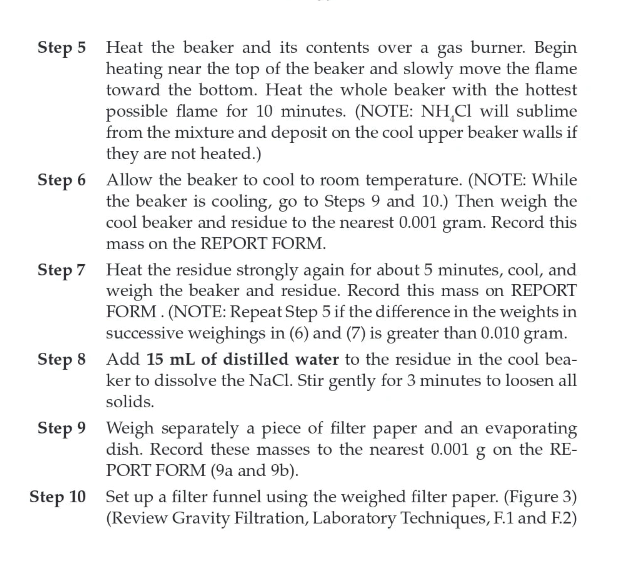 Solved Step 5 Heat the beaker and its contents over a gas | Chegg.com