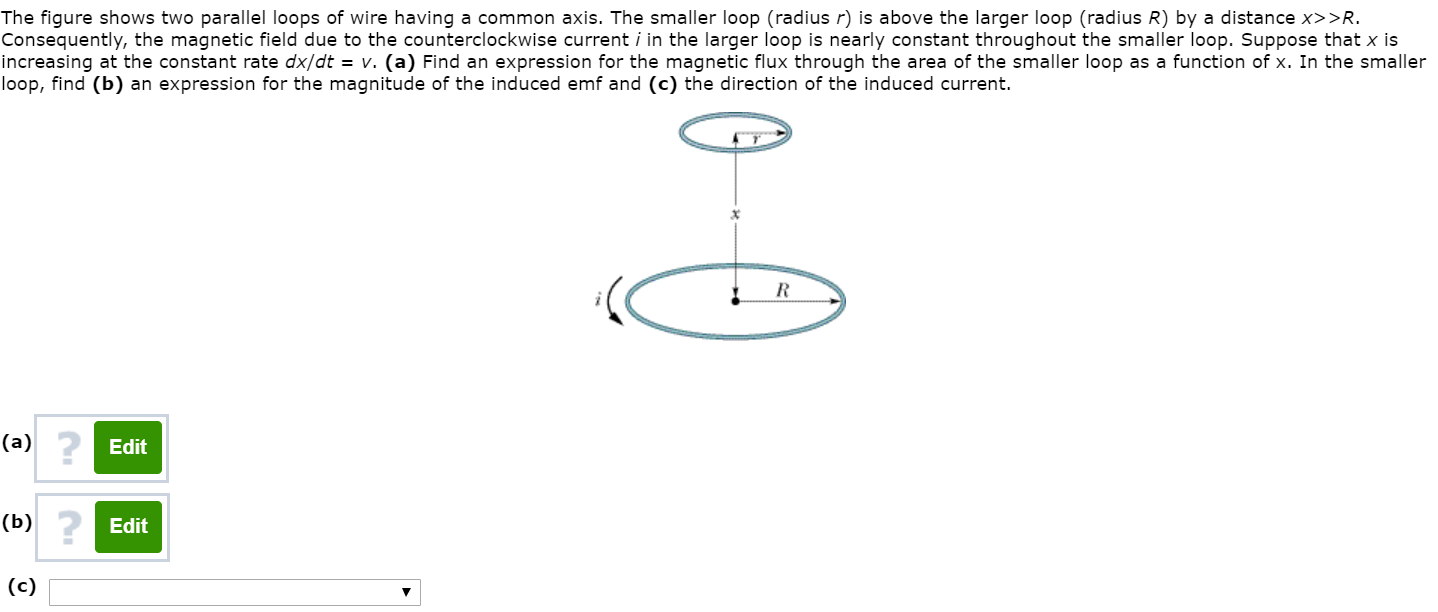 Solved The figure shows two parallel loops of wire having a | Chegg.com