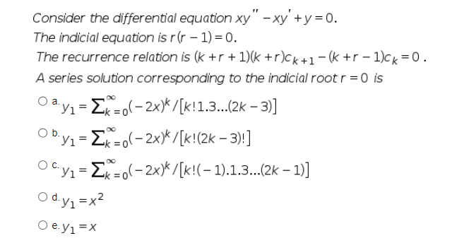 Solved Consider the differential equation \\( x y^{\\prime | Chegg.com