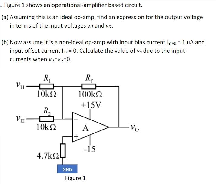 Solved Figure 1 shows an operational-amplifier based | Chegg.com
