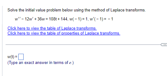 Solved Solve the initial value problem below using the | Chegg.com