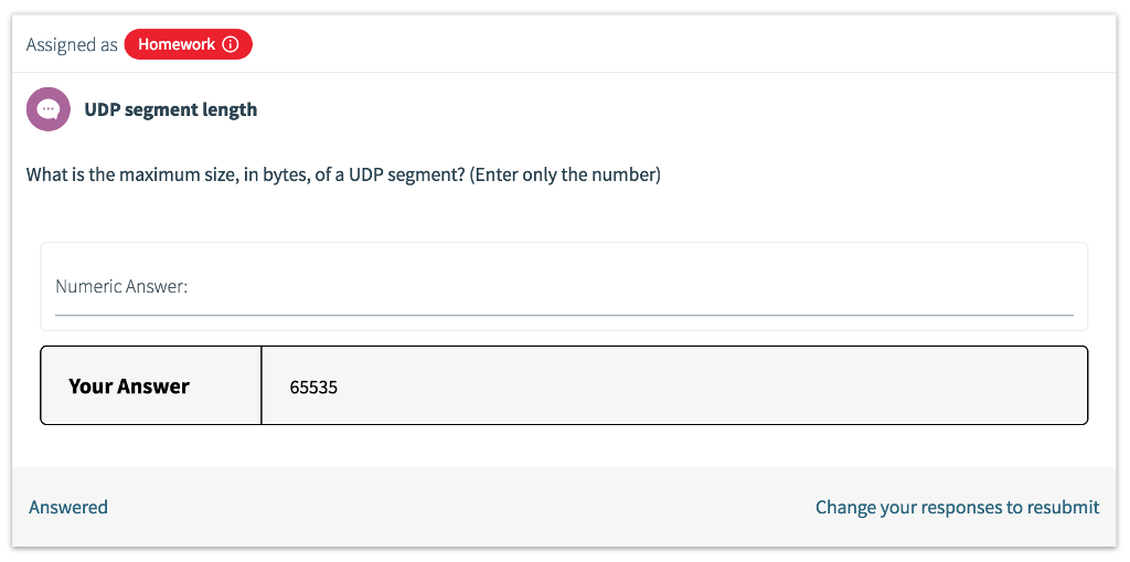 Solved Assigned as Homework UDP Data Length What is the | Chegg.com