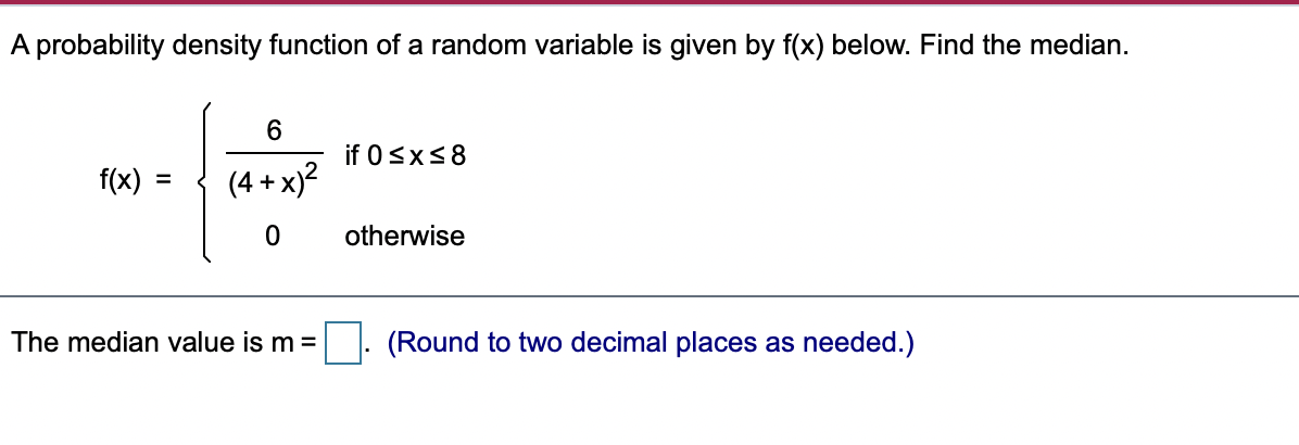 Solved A probability density function of a random variable | Chegg.com