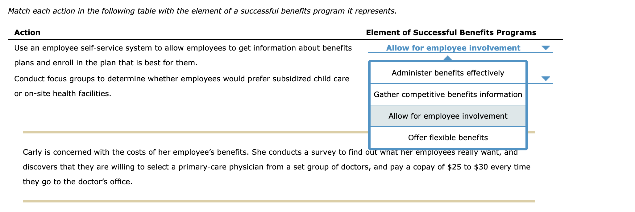 Solved Match each action in the following table with the | Chegg.com