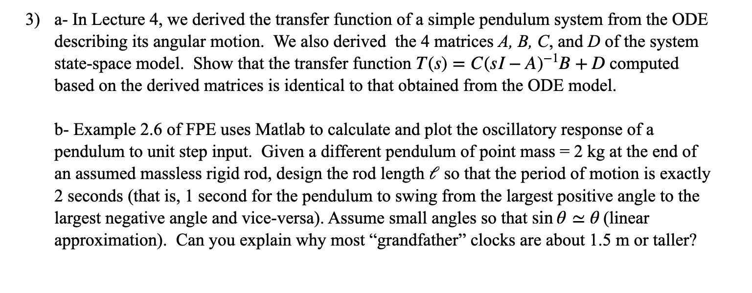 Solved a- In Lecture 4, we derived the transfer function of | Chegg.com
