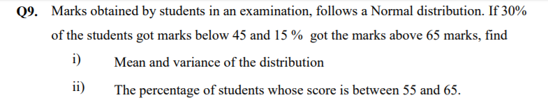 Solved 09. Marks obtained by students in an examination, | Chegg.com