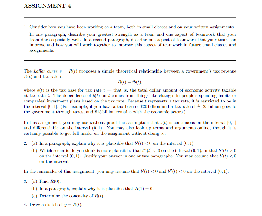 1. Consider how you have been working as a team, both | Chegg.com