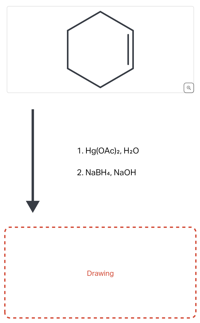 Solved Q 1. Hg(OAc)2,H2O 2. NaBH4,NaOH Drawing | Chegg.com