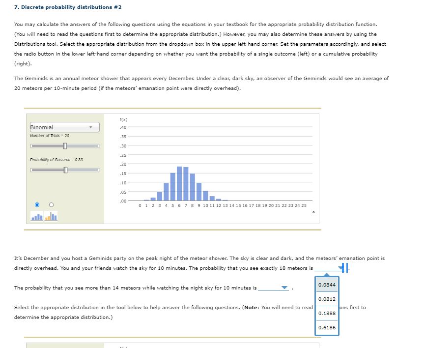 Solved 7. Discrete probability distributions #2 You may | Chegg.com
