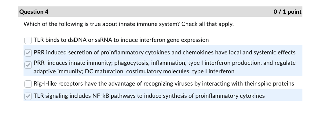 Solved Which of the following is true about innate immune | Chegg.com