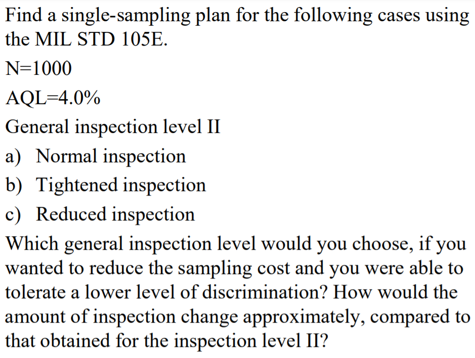 Find a single-sampling plan for the following cases | Chegg.com