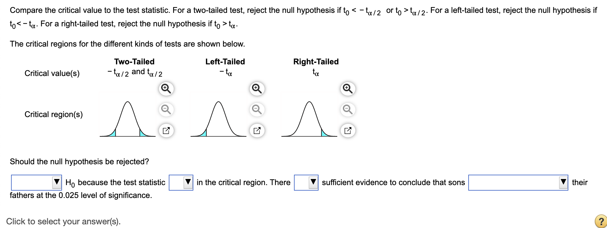 Compare the critical value to the test statistic. For | Chegg.com