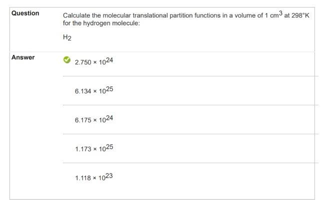 Solved Question Answer Calculate The Molecular Translational