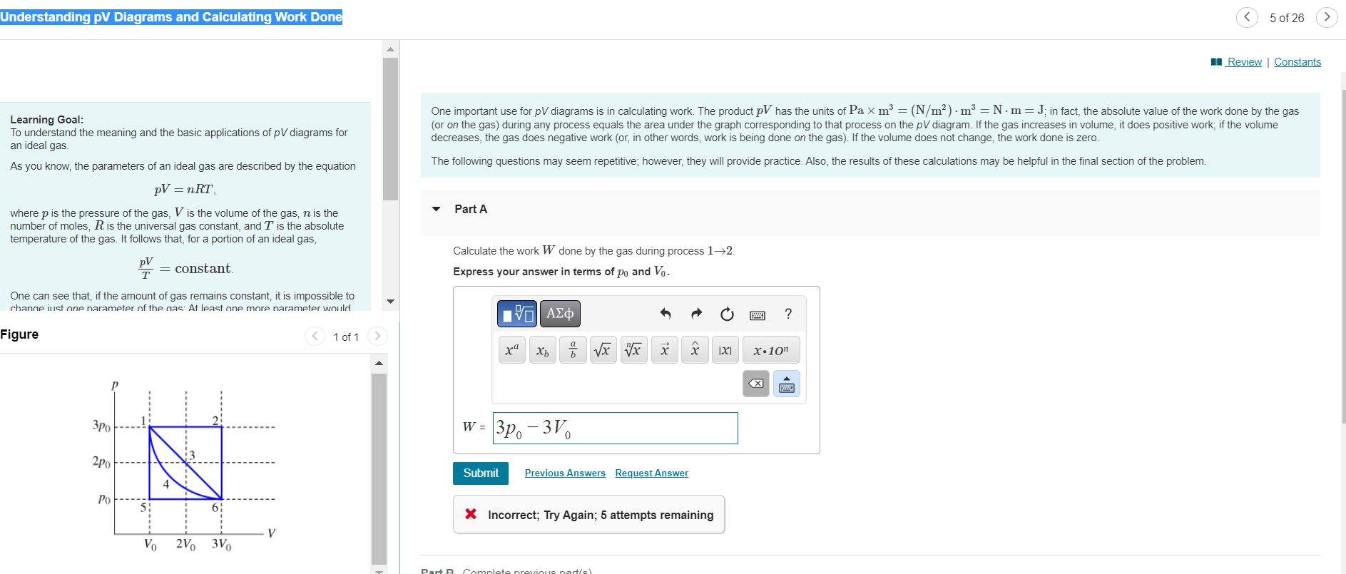 Solved Understanding pV Diagrams and Calculating Work Done