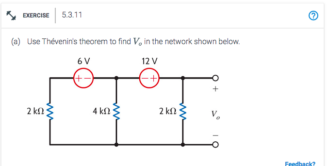 Solved a) Use Thévenin's theorem to find Vo in the network | Chegg.com