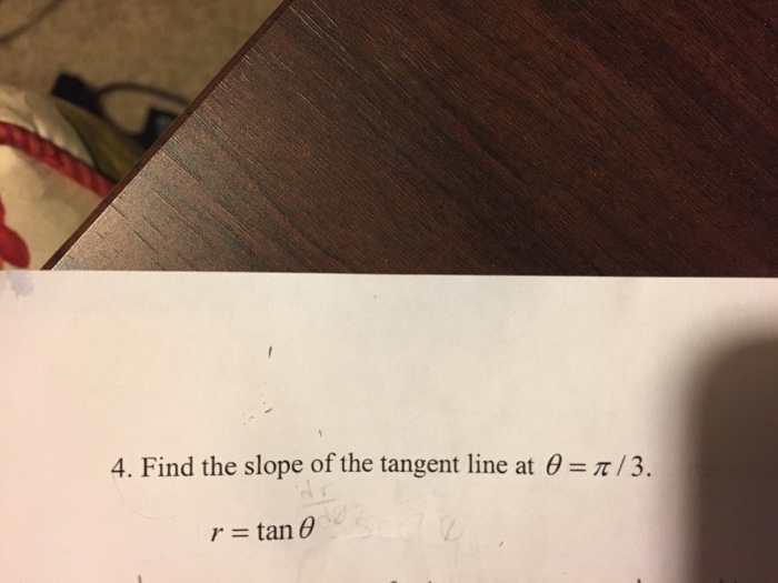 Solved Find the slope of the tangent line at theta = pi/3. | Chegg.com