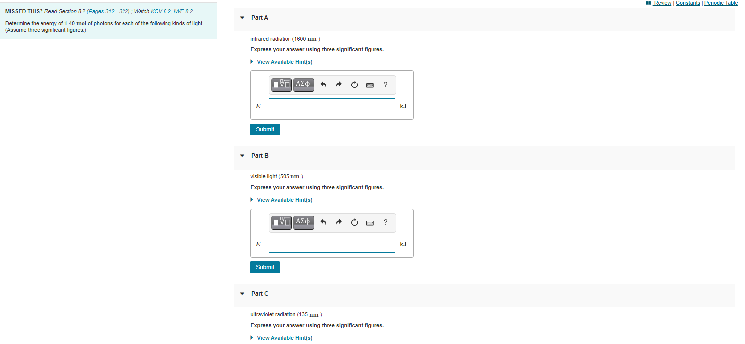 Solved M Review Constants Periodic Table Part A MISSED THIS? | Chegg.com