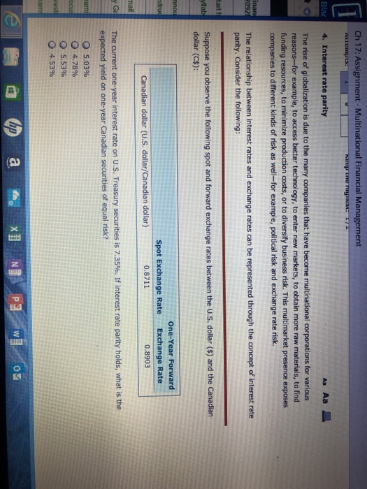 Solved Ch 17: Assignment-Multinational Financial Management | Chegg.com