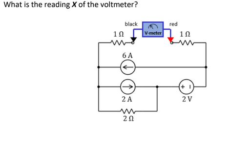 Solved What is the reading X of the voltmeter? | Chegg.com