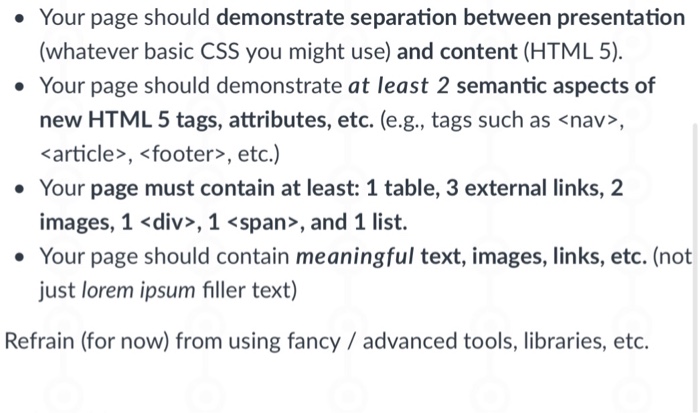 Solved Your page should demonstrate separation between | Chegg.com