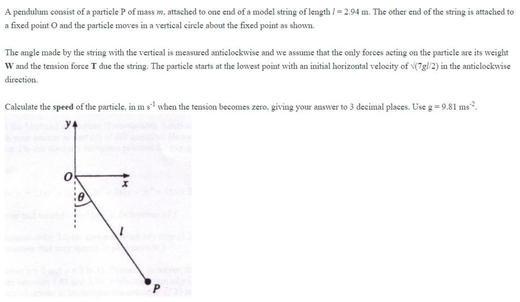 Solved A pendulum consist of a particle P of mass m, | Chegg.com
