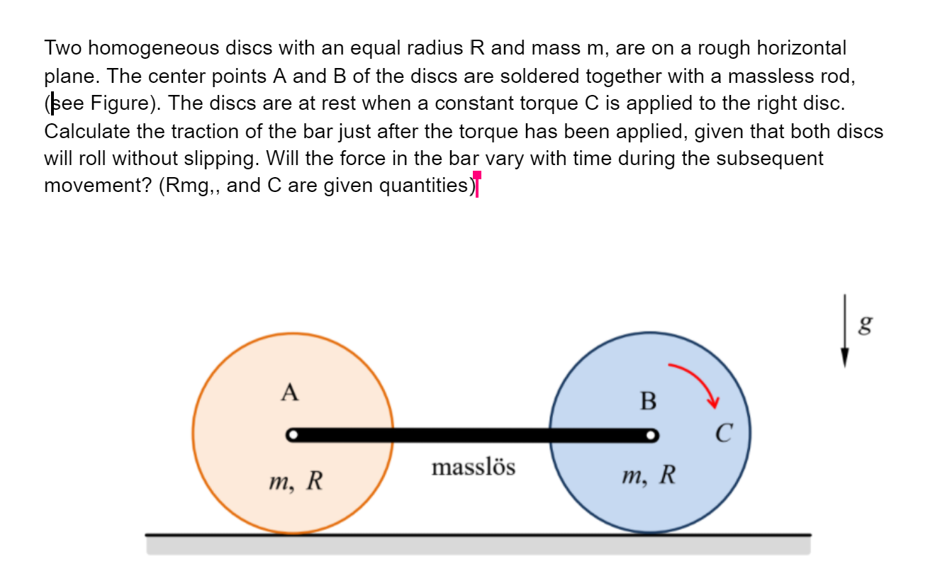 Solved Two homogeneous discs with an equal radius R and mass | Chegg.com