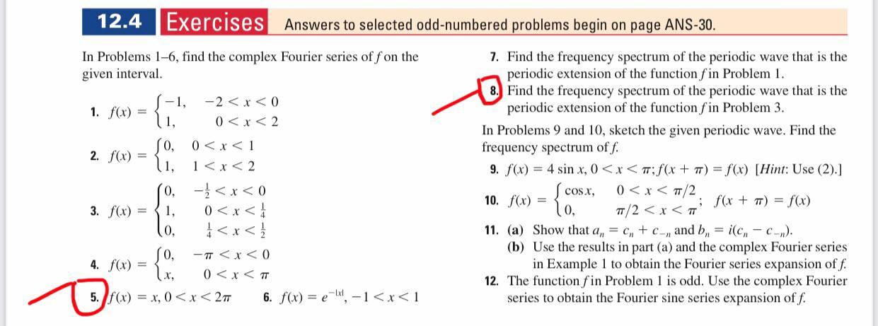 Solved 12.4 Exercises Answers to selected odd-numbered | Chegg.com