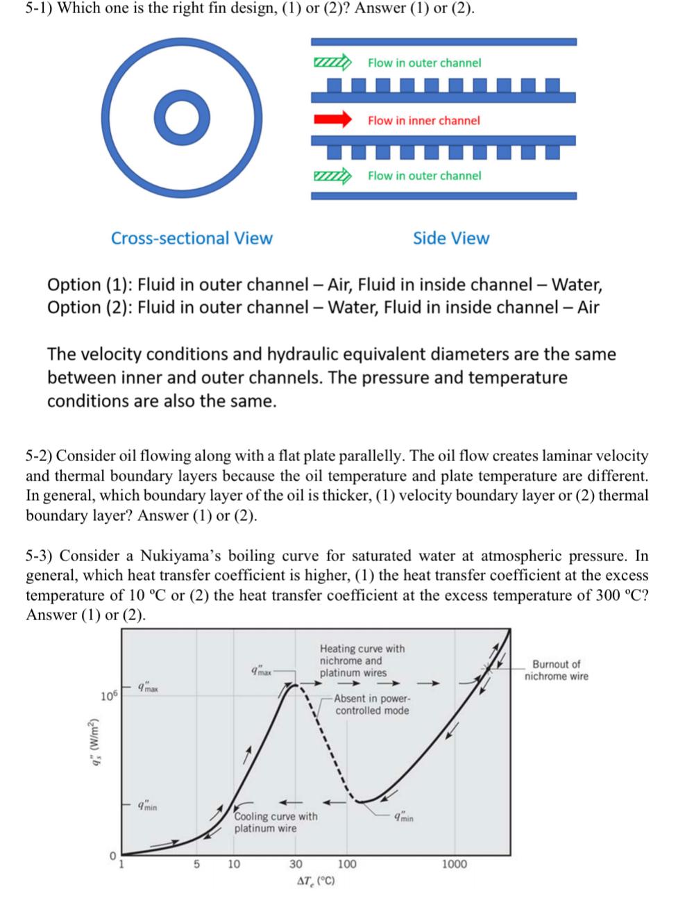 Solved 5-1) Which one is the right fin design, (1) or (2)? | Chegg.com