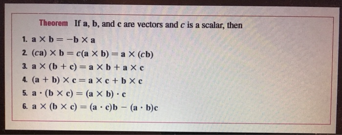 Solved If a, b, and c are vectors and c is a scalar, then | Chegg.com