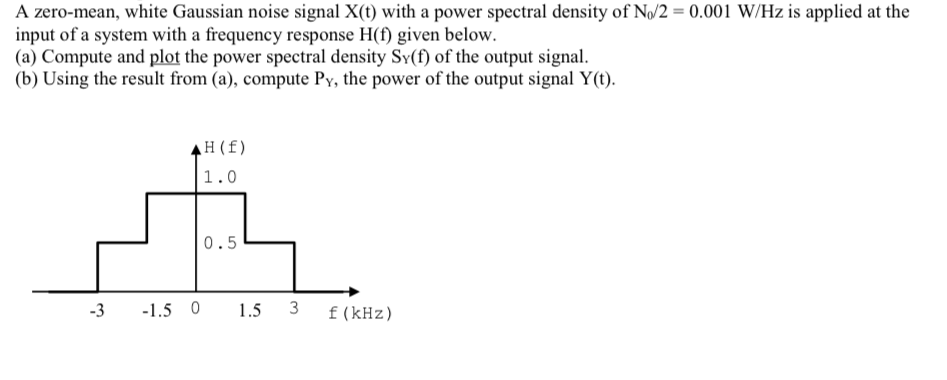 A zero-mean, white Gaussian noise signal X(t) with a | Chegg.com