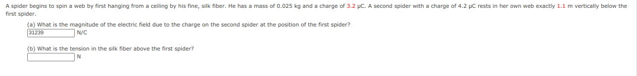 Solved first spider. (a) What is the magnitude of the | Chegg.com