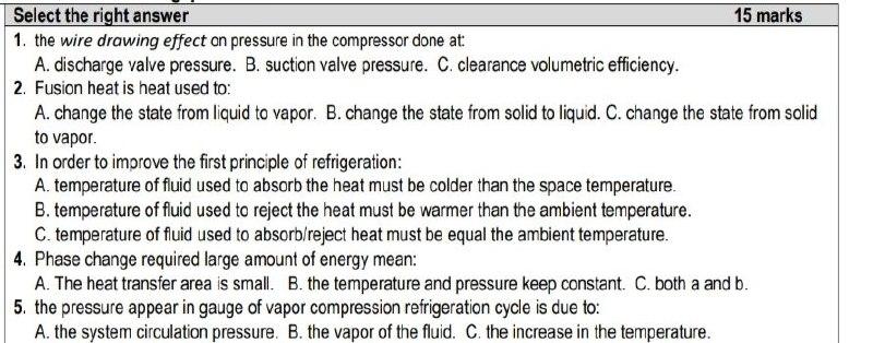Solved Select the right answer 15 marks 1. the wire drawing | Chegg.com
