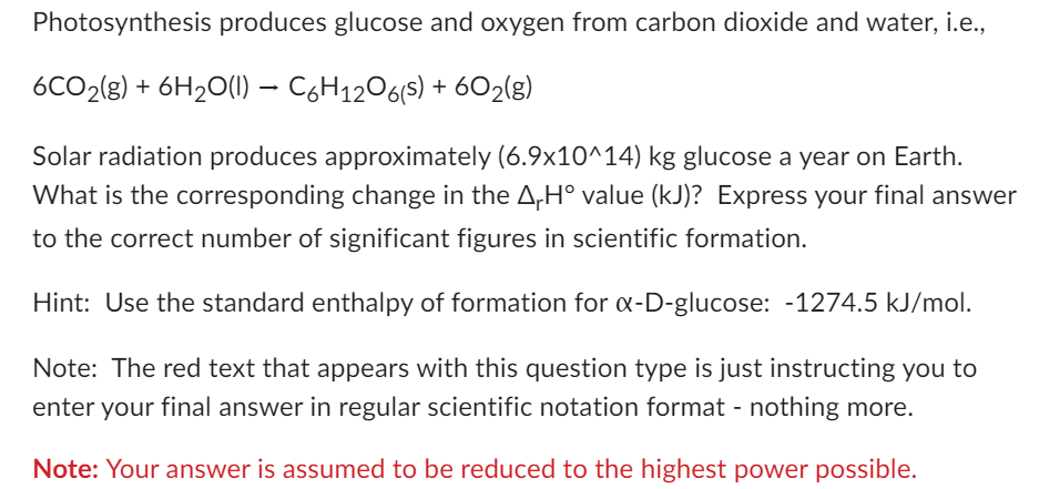 Solved Photosynthesis produces glucose and oxygen from | Chegg.com