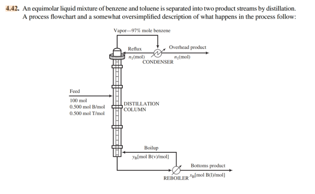 Solved 4.42. An equimolar liquid mixture of benzene and | Chegg.com