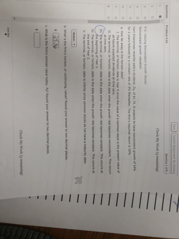 Solved Save Submit Assignment for Grading Questions Problem | Chegg.com