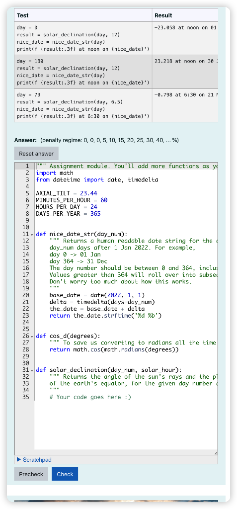 Solved To calculate the sun's elevation and azimuth angles, | Chegg.com