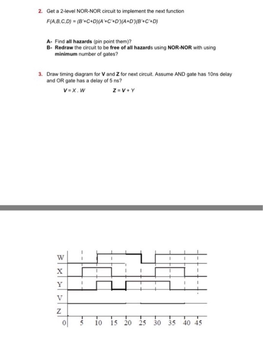 Solved 2. Get a 2-level NOR-NOR circuit to implement the | Chegg.com